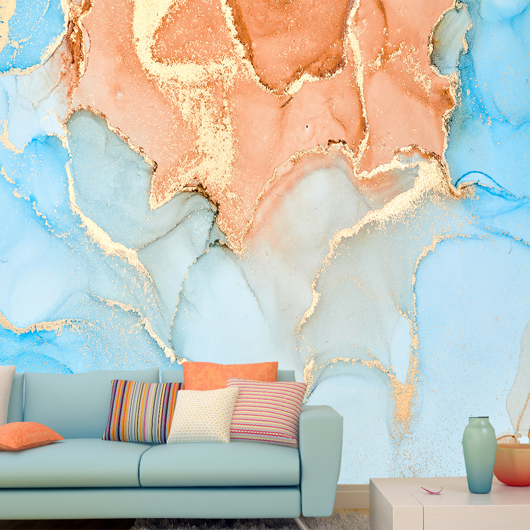 Italian Marble Design Wallpaper DDS395 – Red and Wine Decor